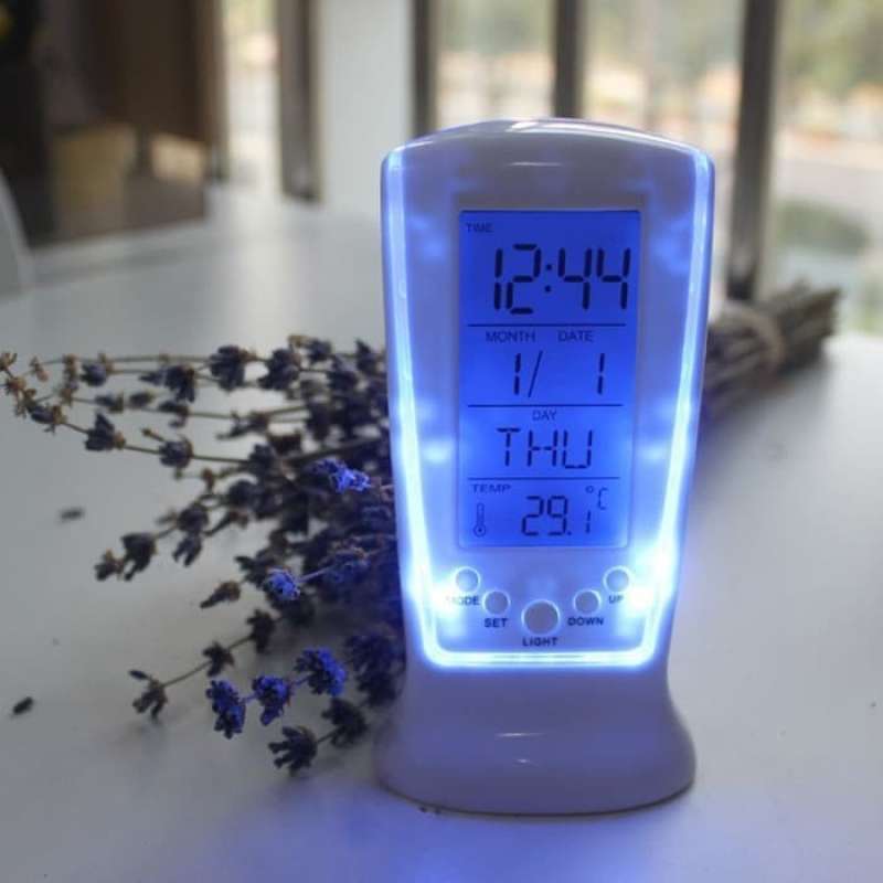 Promo Square Clock / Jam Meja Digital Alarm Kalender Termometer Suhu ...
