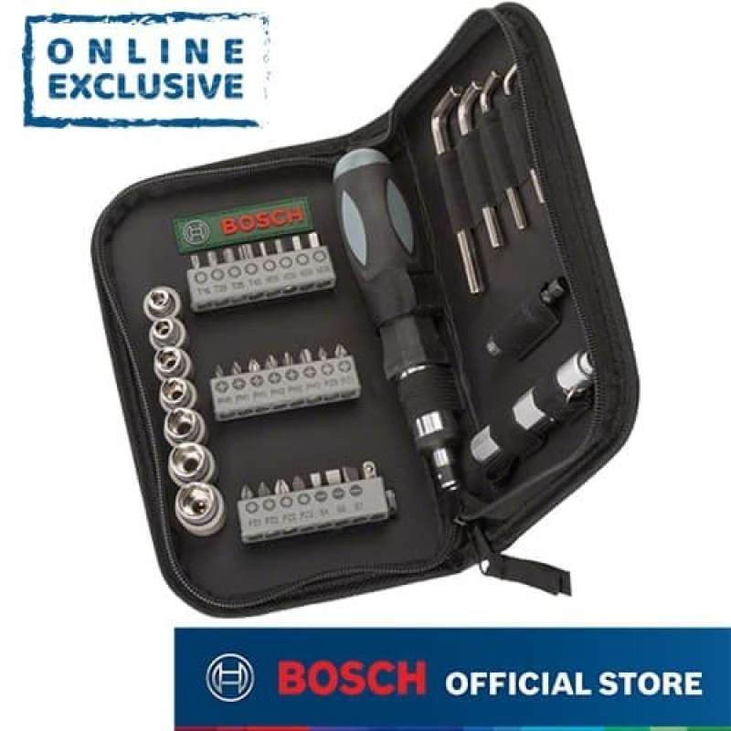 Jual Bosch Screwdriver and Socket Set / Mata Obeng dan Soket Set 38 Pcs ...