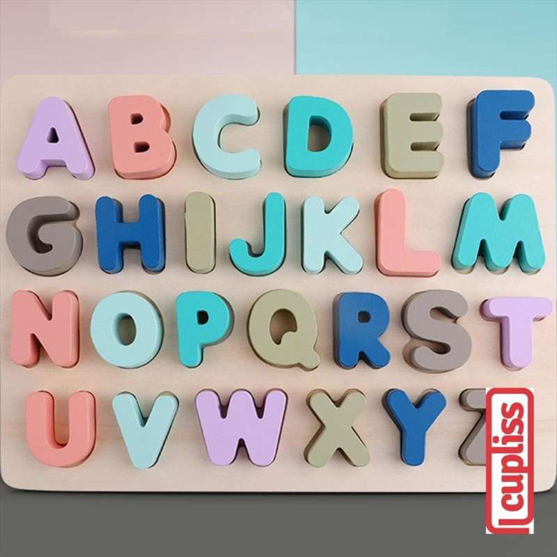 Jual Mainan Edukasi Anak Papan Puzzle Timbul Huruf Besar di Seller ...