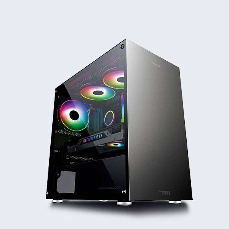 Promo ARMAGGEDDON CORE V MATX GAMING PC CASE WITH TEMPERED GLASS SIDE ...