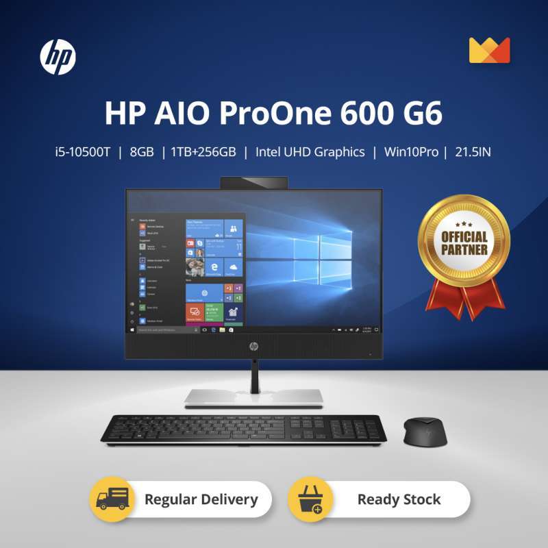Jual Hp Aio Proone 600 G6 (i5-10500t/8gb/1tb+256gb Ssd/win10pro/21.5ts ...