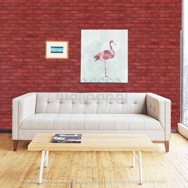 Jual Wallpaper Dinding Bata Merah 9m x 45cm di Seller Dya's Grosir ...