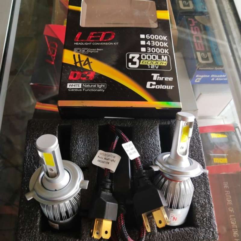 Jual BEST PROMO LAMPU LED H4 3 WARNA MERK DOTECH di Seller Store Hanzo ...