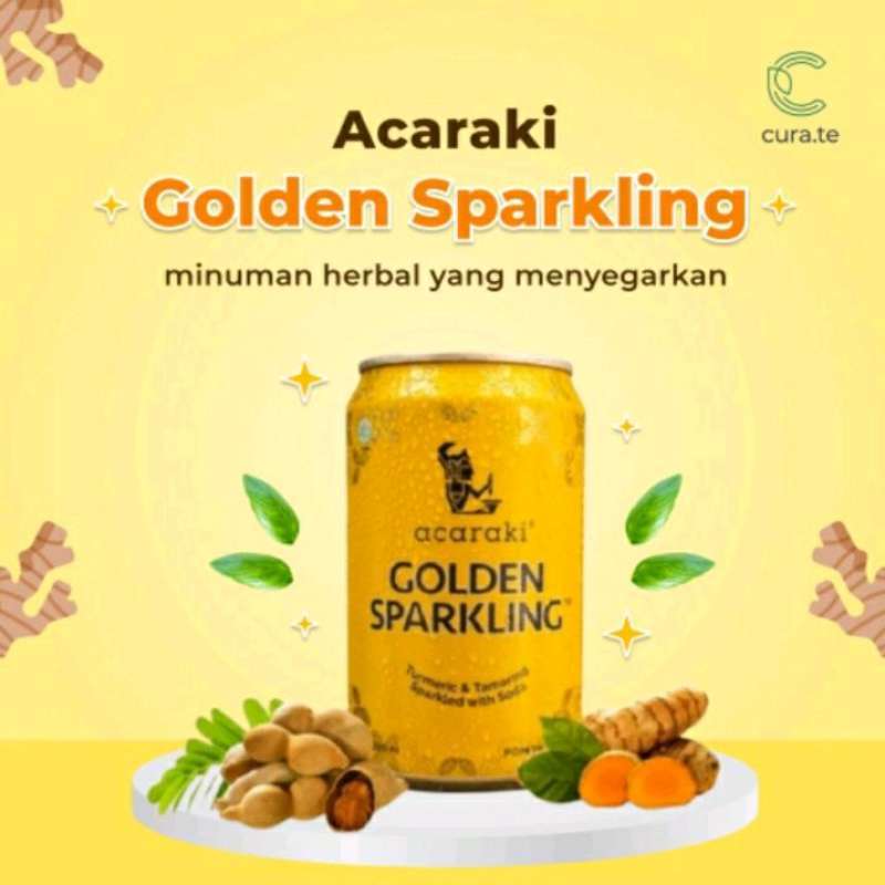 Jual ACARAKI GOLDEN SPARKLING 320ML KUNYIT ASAM SODA | MINUMAN ...
