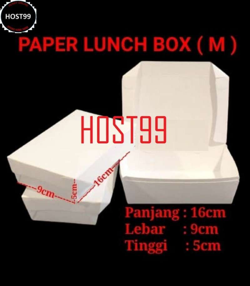 Jual SPECIAL PAPER LUNCH BOX WHITE MEDIUM TAKE AWAY BOX MAKANAN PUTIH ...
