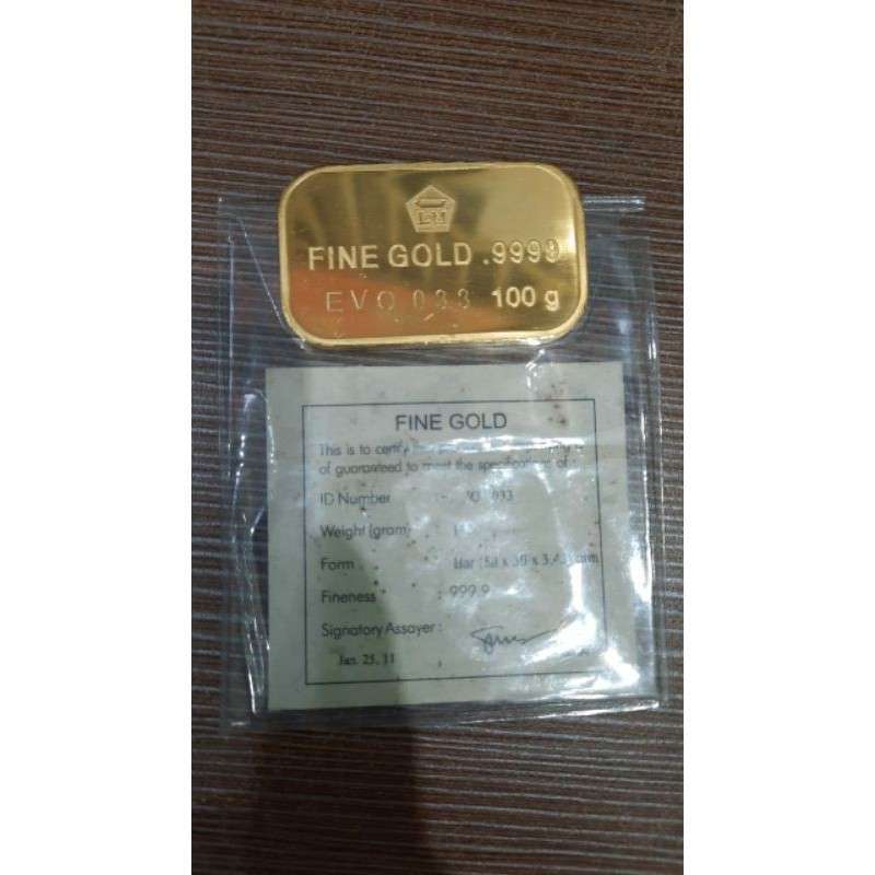 Jual Emas Logam Mulia Batangan ANTAM Retro Horizontal 999.9 100 Gram di ...