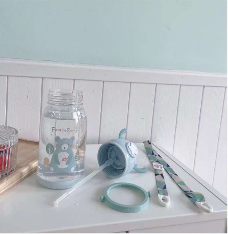 Jual Oem One-c302 Botol Air Minum Anak Sedotan 610ml Model Tanduk Rusa Lucu - Botol Minum Anak ...