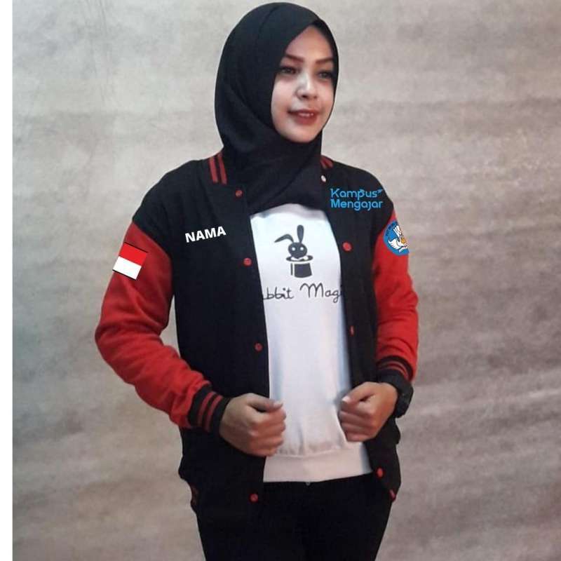 Jual Jaket Kampus Mengajar Kancing Varsity Pria Dan Wanita - Abu Navy ...