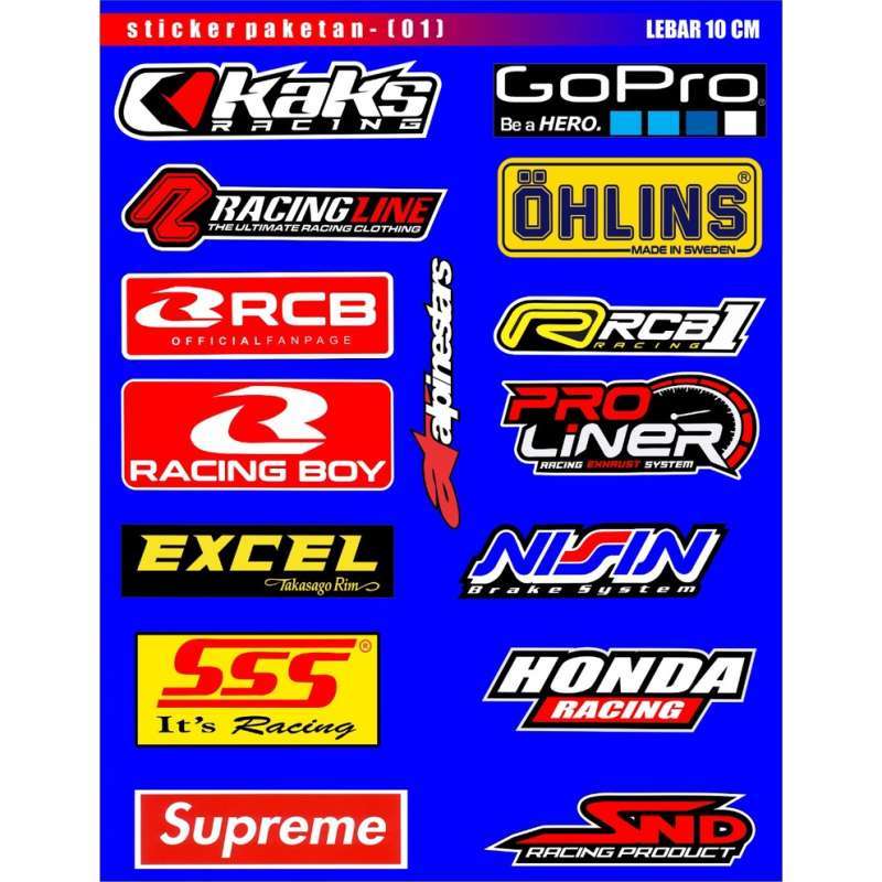 Jual Stiker Racing 1 Pack Isi 10-15 Sticker / Sticker Racing Ukuran ...