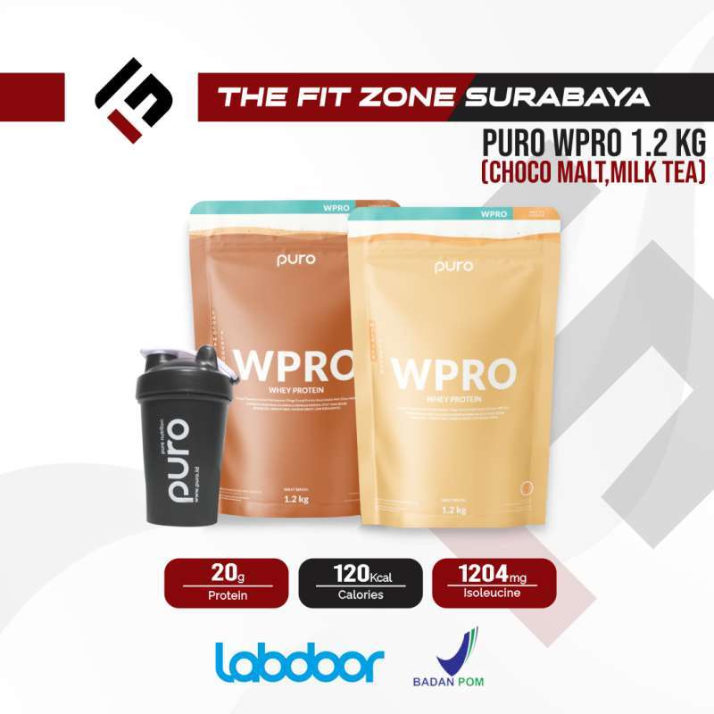 Jual PURO WPRO 1.2kg Whey Protein debm 90 92 Susu Protein - CHOCO MALT di Seller thefitzonestore ...