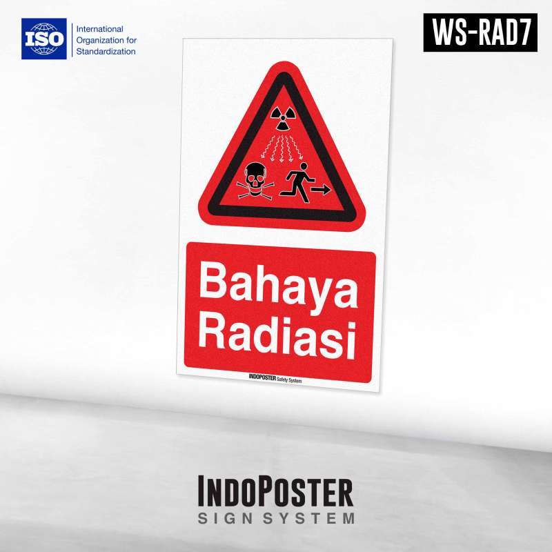 Jual Stiker Safety Sign K3 ISO Peringatan Bahaya Radiasi Pengion ...