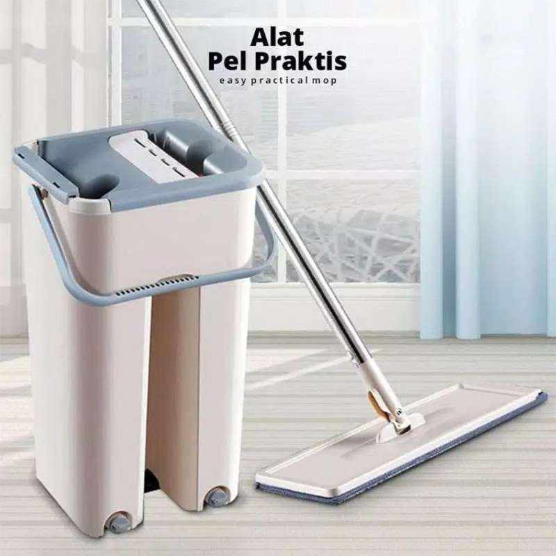 Promo Alat Pel Lantai Praktis Ultra Mop Tangkai Putar Flexible Ember 2 Sekat Diskon 30% di ...