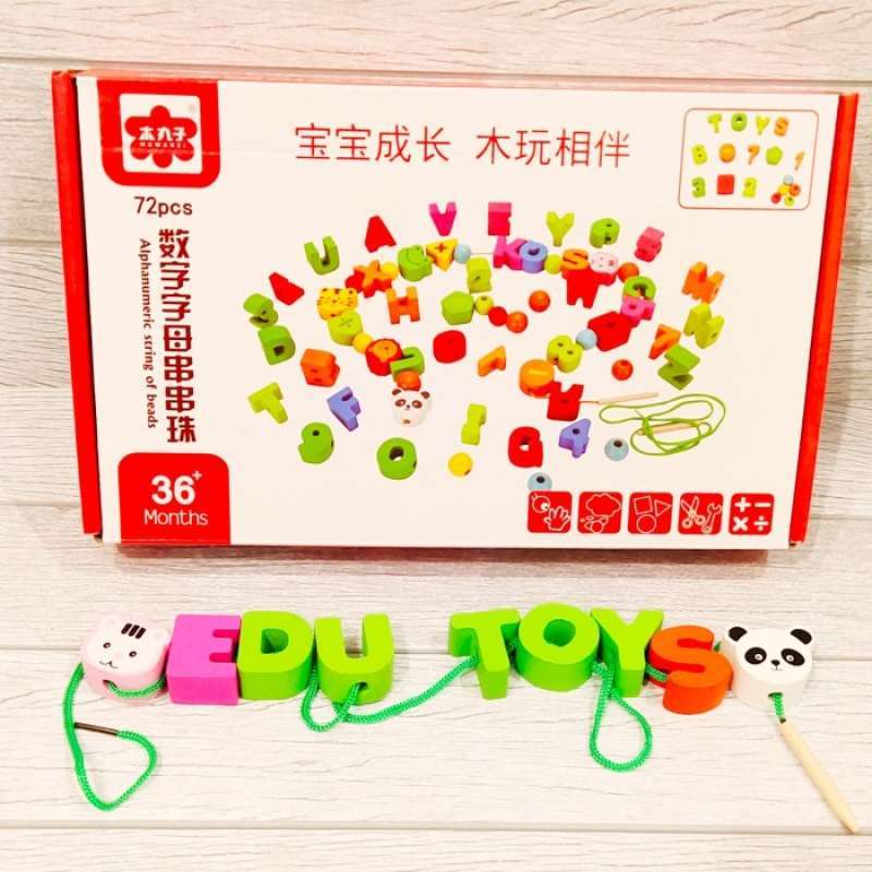 Jual MAINAN EDUKASI ANAK MERONCE HURUF ~ ALFANUMERIC DIGIT STRING BEADS ...