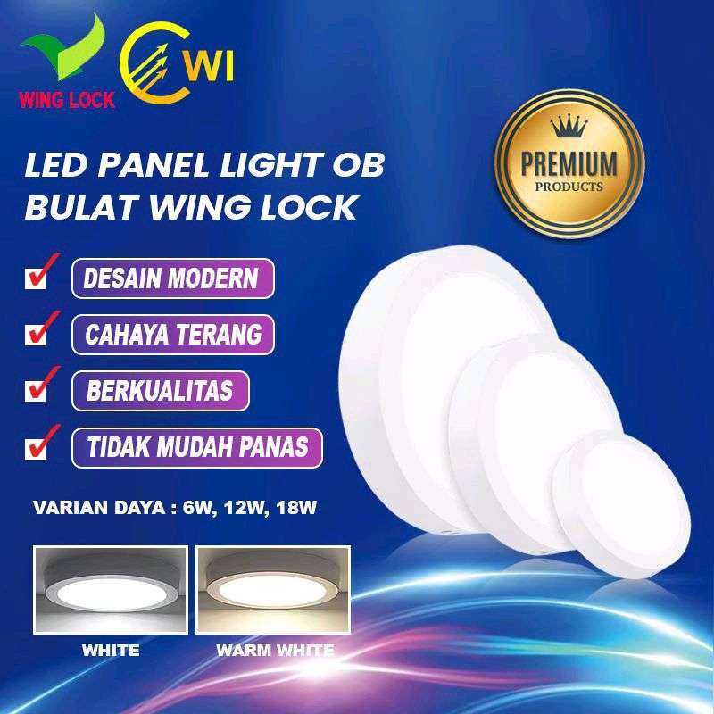Jual Lampu LED Panel/Downlight 18watt OB Bulat WL618 Wing Lock - Putih ...