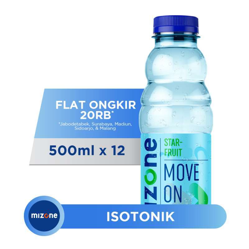 Jual Mizone Isotonik Move On Starfruit 500ml x 12 botol (1 box) di Seller AQUA Official Store ...