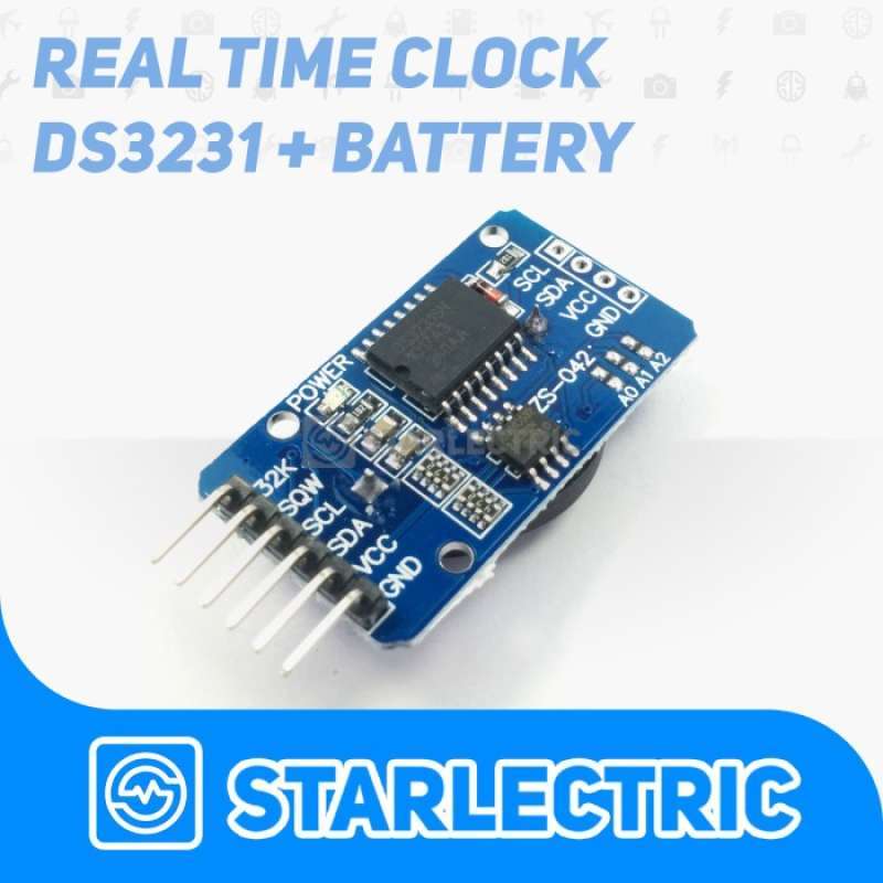 Jual DS3231 I2C RTC MODUL + BATERAI MODUL JAM ARDUINO RASPBERRY PI di ...