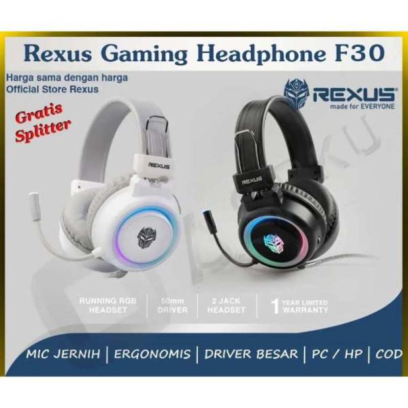 Promo Rexus Gaming Headphone Vonix F30 - Mic Jernih - Ergonomis ...