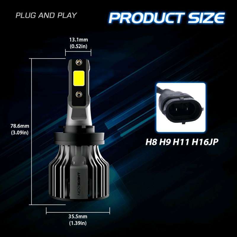 Jual Led Headlights Novsight A500 N39 H11 Lampu Mobil 2pcs Di Seller ...