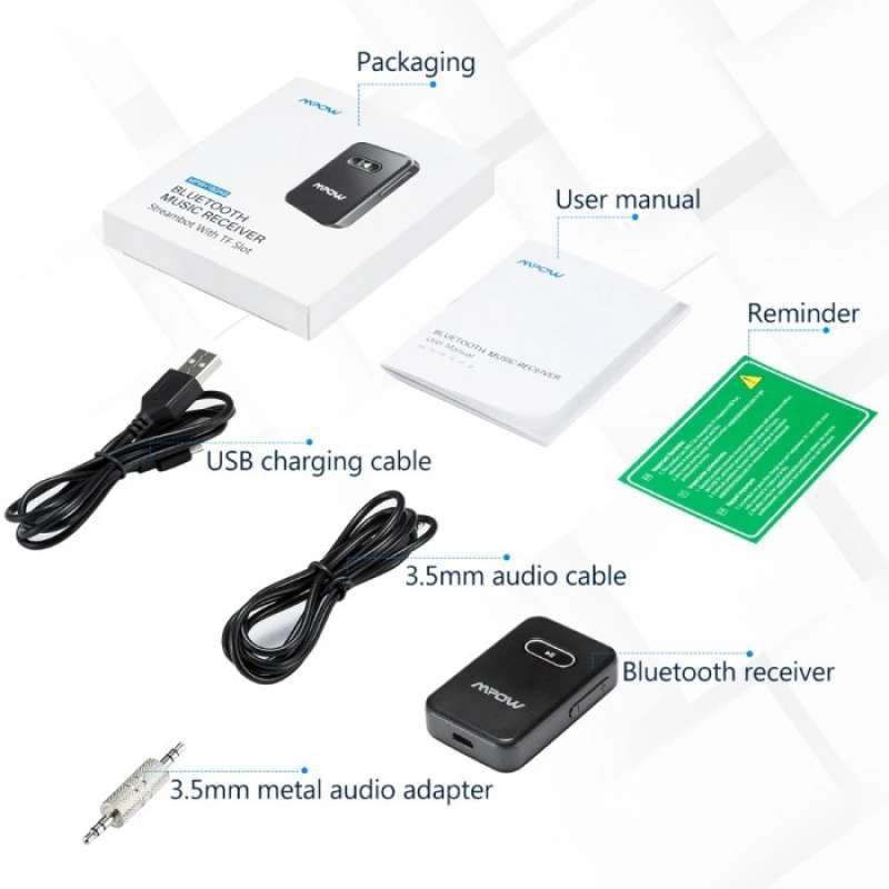 Jual Mpow Bluetooth Audio Music Receiver Streambot With Tf Slot Bh182 ...