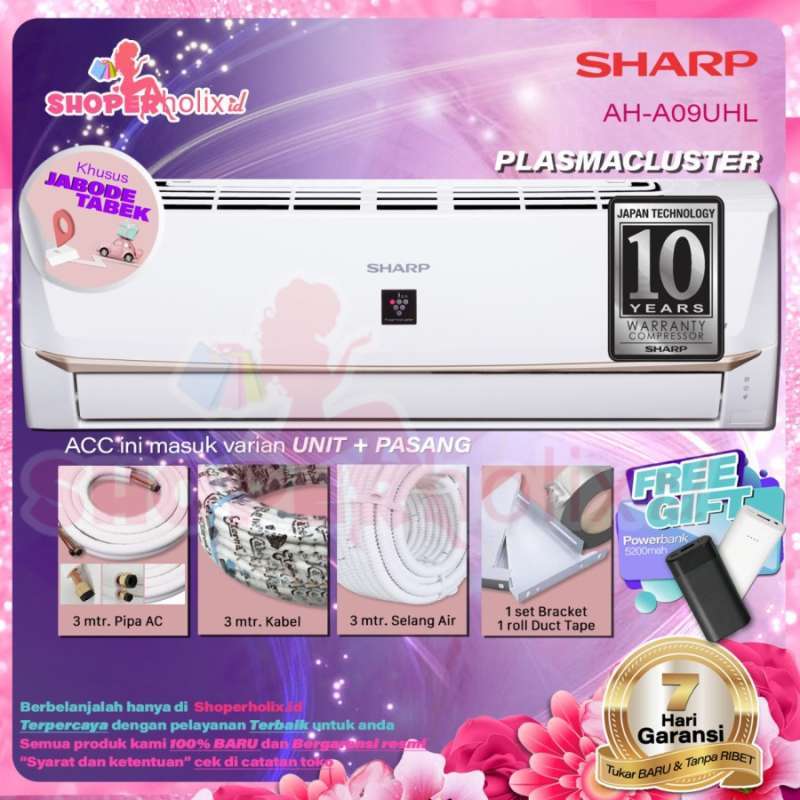 Jual Ac Sharp 1 Pk Ah-ap09uhl Plasmacluster Low Watt Thailand R32 Di ...