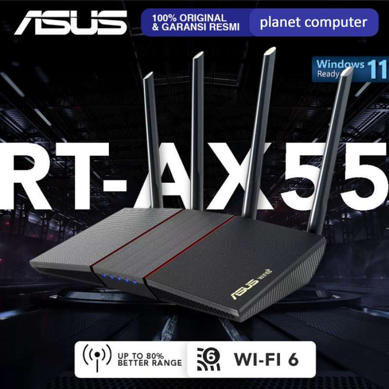 Jual ASUS RT-AX55U AX55 Wireless Router Dual Band AiMesh WiFi 6 AX1800 ...