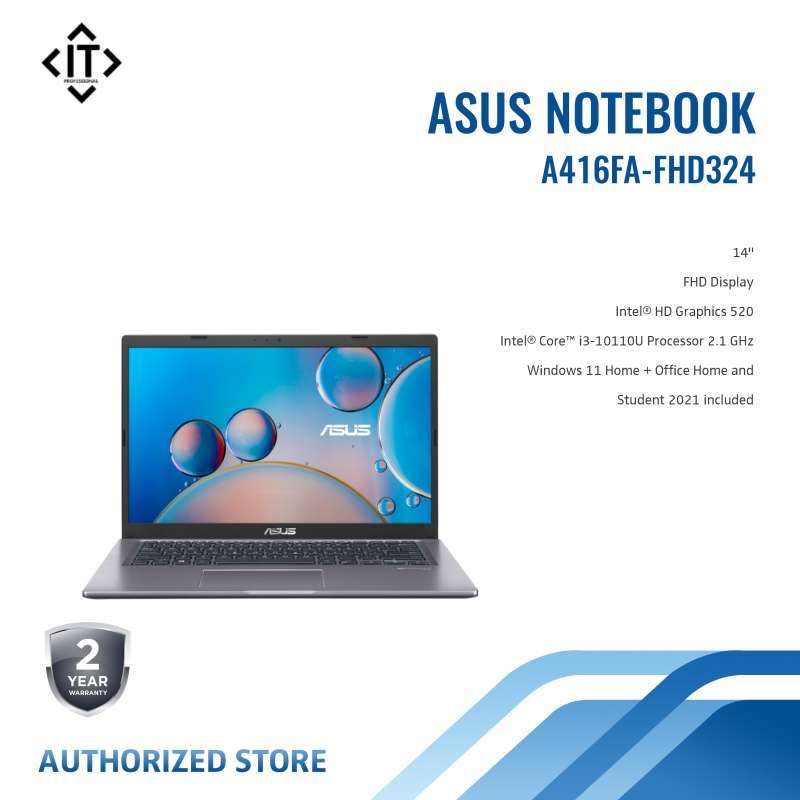Jual Asus Vivobook 14/i3-10110u/4gb/256gb/win11 - (a416fa-fhd324) Slate ...