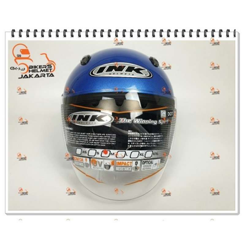 Jual Ink Helm Centro Solid Crystal Blue Half Face Original di Seller ...