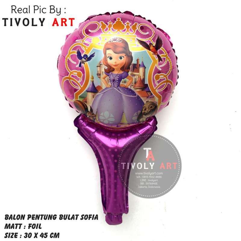 Jual Balon Pentung Bulat Sofia / Balon Tongkat / Balon Karakter Di ...