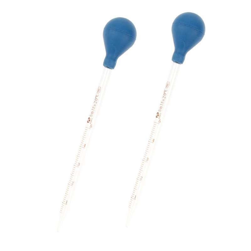 Jual 2 PCS 5ml Graduated Glass Transfer Pipette & Rubber Cap Lab ...