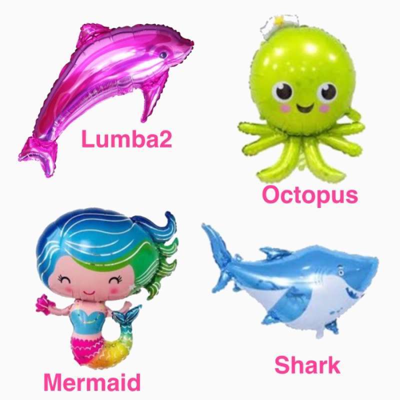 Jual Balon foil hewan ikan laut shark fish mermaid octopus - Variasi ...