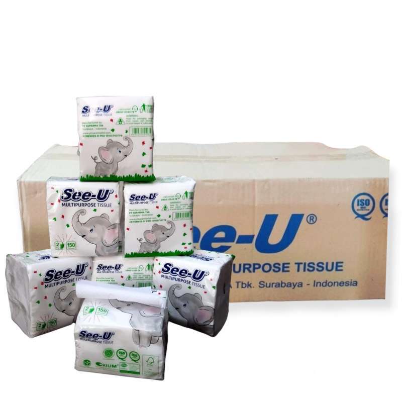 Jual See-u Tissue Tisu See U Multipurpose 150sheets 2ply Pop Up Gajah ...