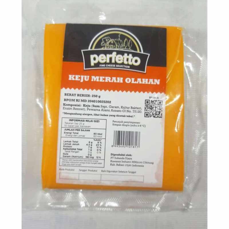 Jual Keju Perfetto Kongorong Red Cheddar 250 Gr - Keju Merah Olahan Di ...