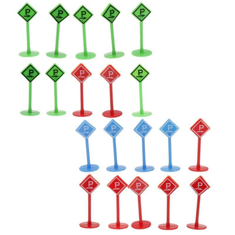 Jual 20pcs Traffic Road Signs Parking Lot Directions Blocks Playset ...