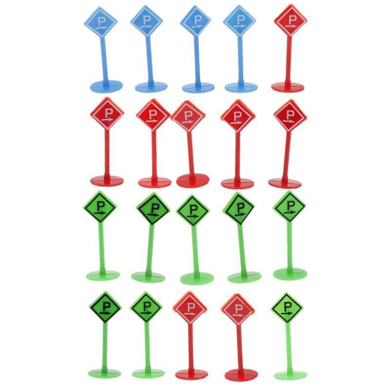 Jual 20pcs Traffic Road Signs Parking Lot Directions Blocks Playset ...