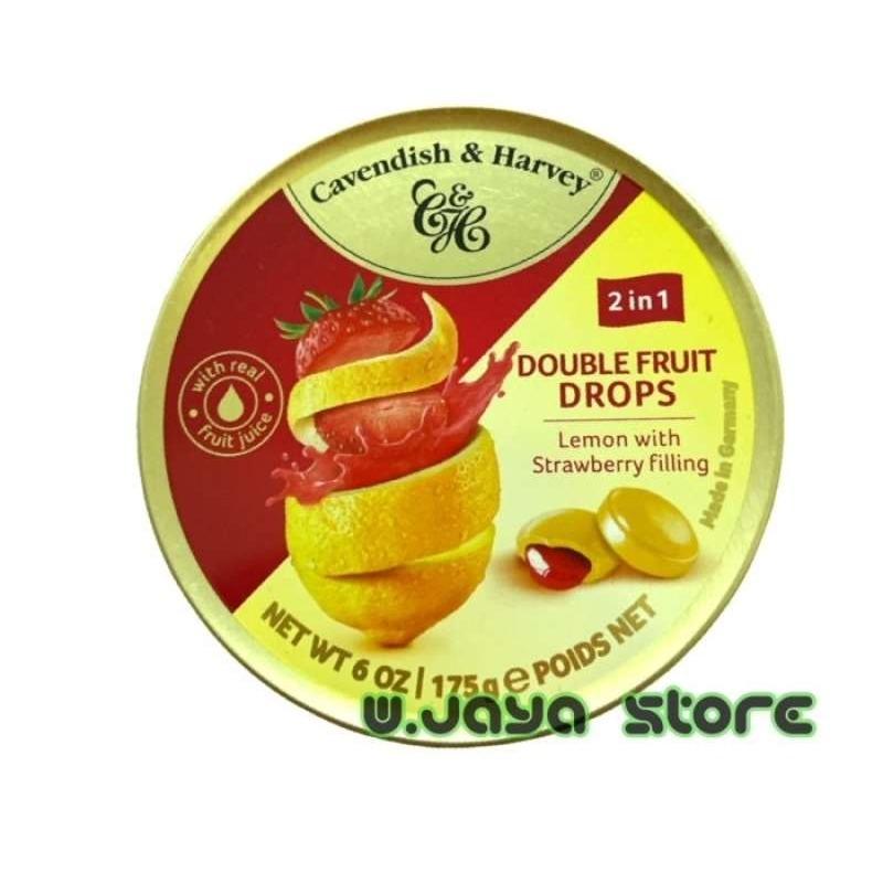 Jual Cavendish & Harvey Candy Double Fruit Drop Lemon Strawberry Fill ...
