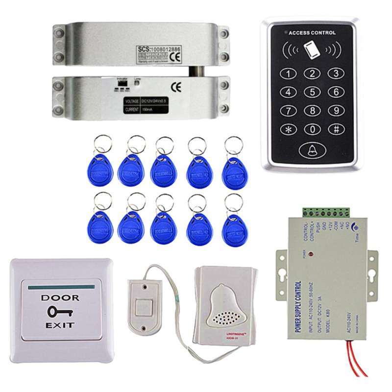 Jual Full Complete 125KHz RFID EM ID Card Reader Access Control Kit ...