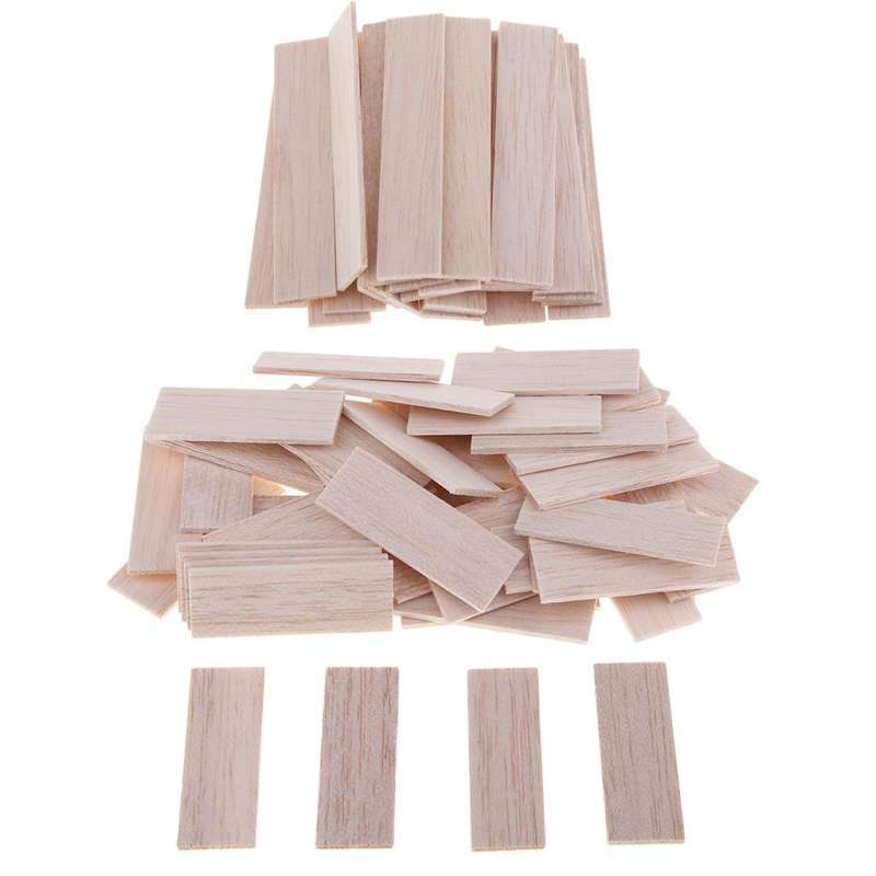 Jual 80pcs Unfinished Wooden Sticks Kids Craft for Model Building Game ...