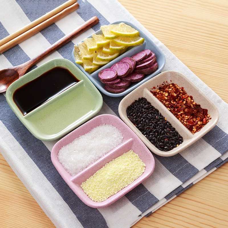 Jual Flip Flip Piring Kecil / Piring Saus Sambel Kecap 2 Sekat / Piring ...