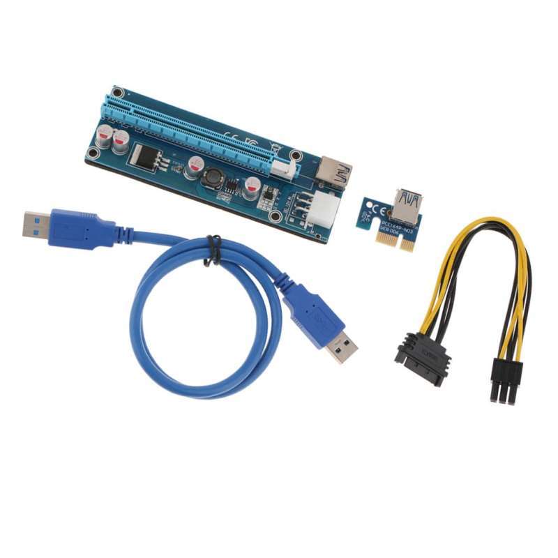 Jual VER006C 1x To 16x GPU Extender Riser Card 6 PIN SATA Adapter Cable ...