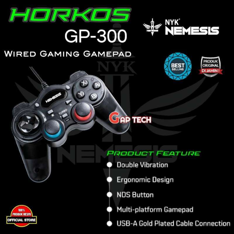 Promo NYK Horkos GP-300 Multiplatform Wired Gaming Gamepad Original ...
