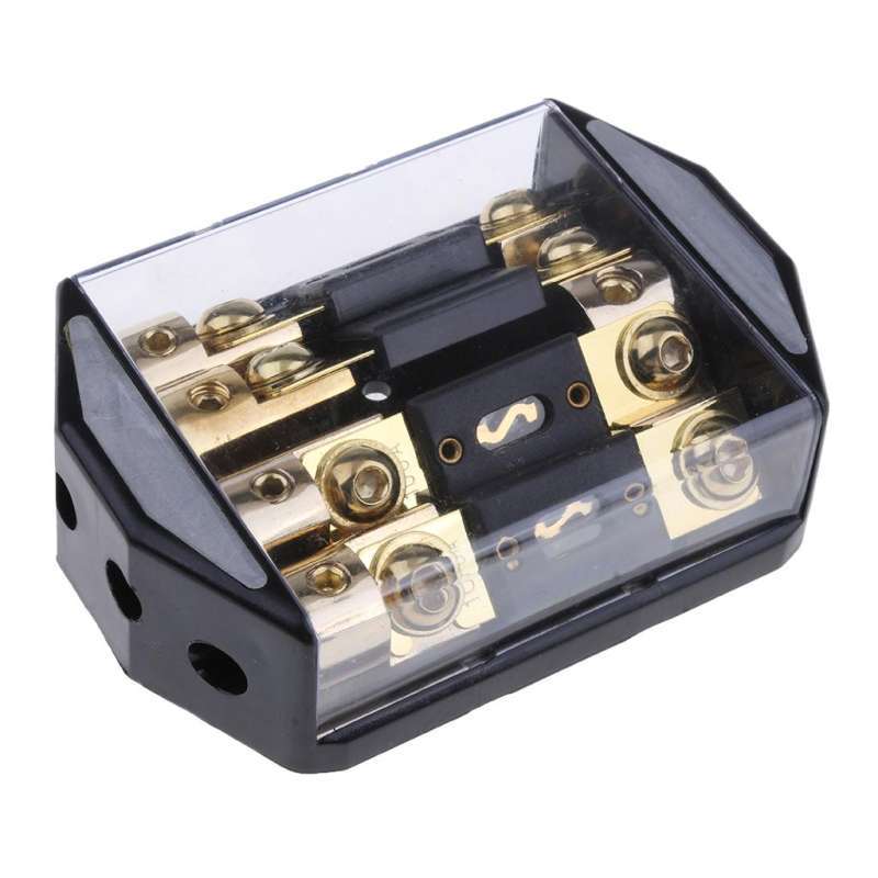 Jual Durable 100A 4Way Audio Fuse Block Distribution Holder Gold Plate ...