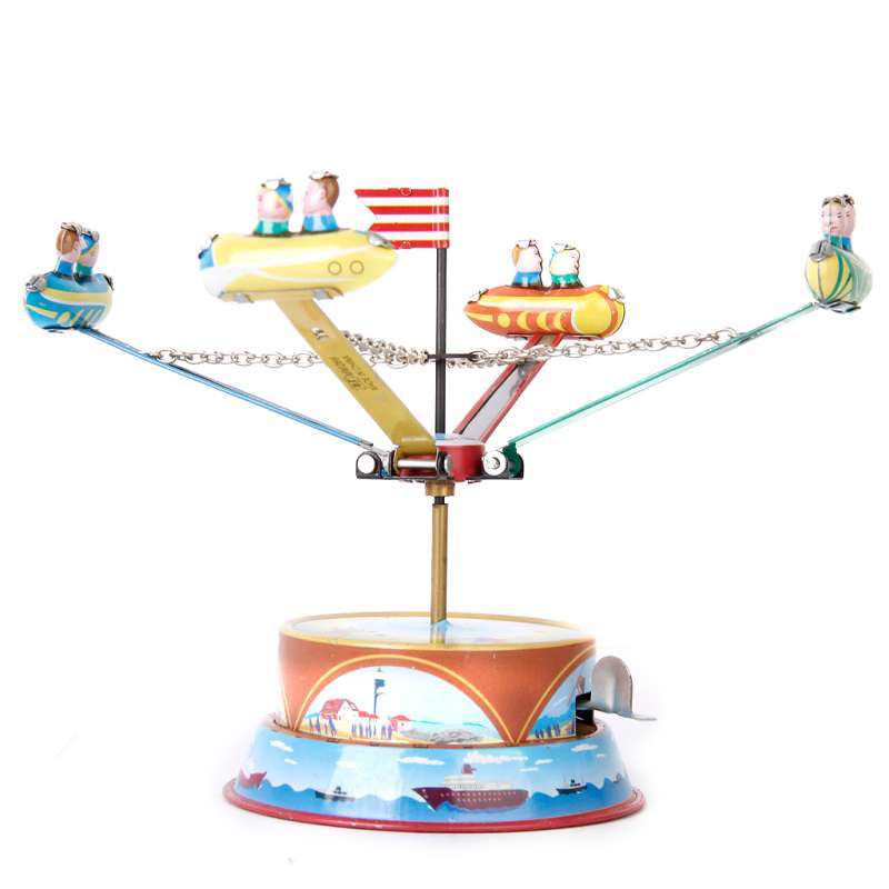 Promo Wind Up Rotating Spacecraft Mechanical Clockwork Model Tin Toy ...