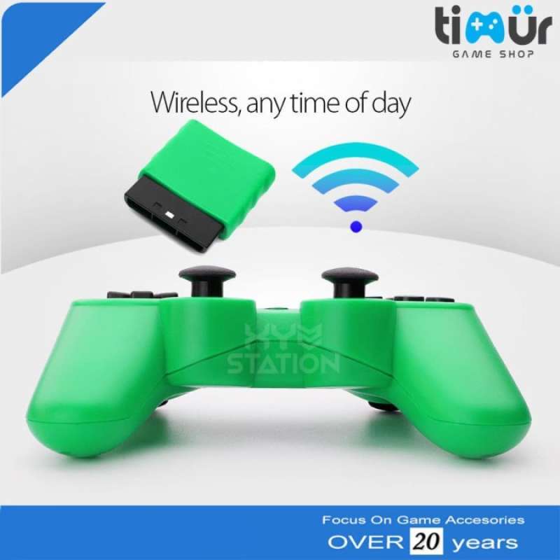 Jual STIK STICK PS2 WIRELESS ORI ORIGINAL PABRIK WARNA HIJAU di Seller ...