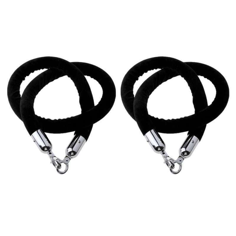 Jual 2x 1.5m Barrier Rope Crowd Control Post Queue Line Velvet Rope ...