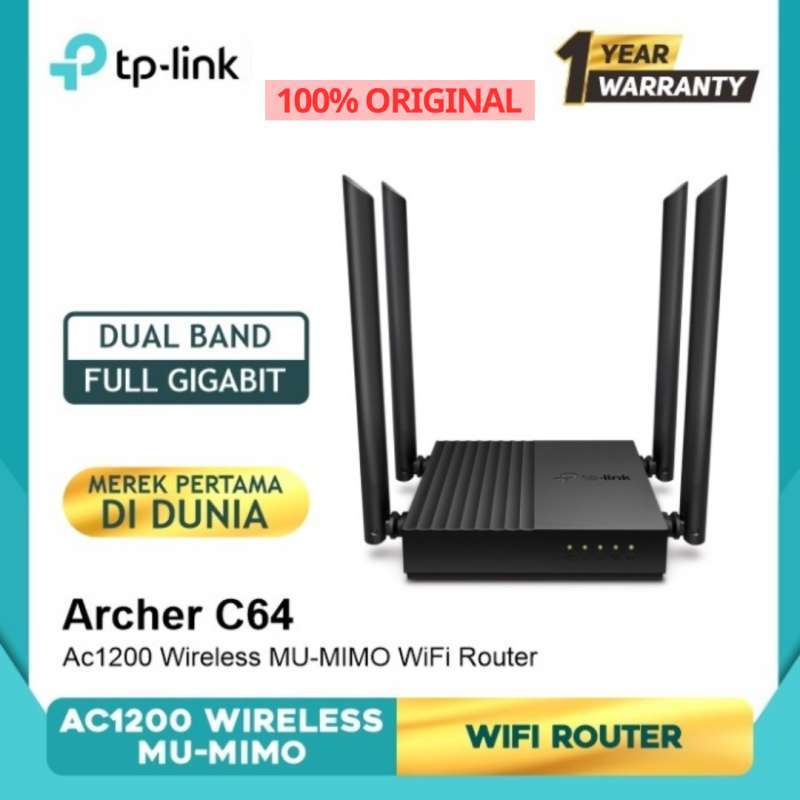 Jual Tp-Link Archer C64 AC1200 Dual-Band Wi-Fi Router TpLink Archer C ...