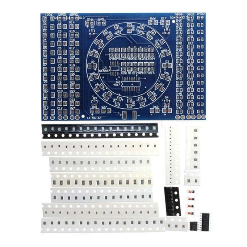 Jual Diy Rotating Led Smd Component Welding Practice Board Skill ...