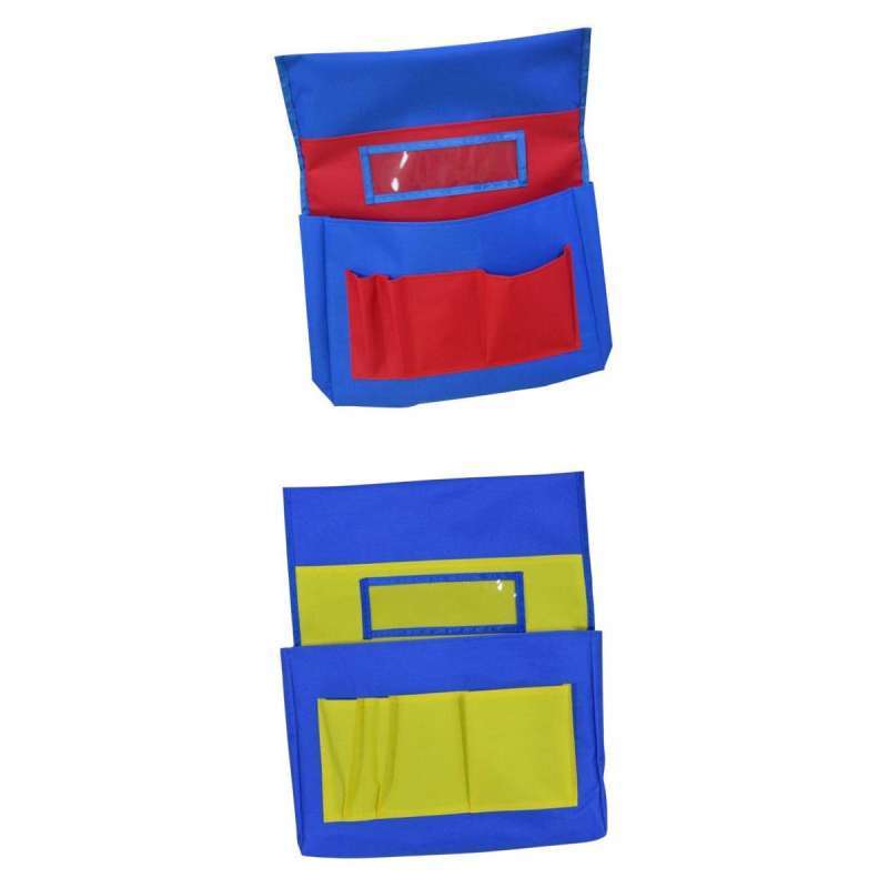 Promo 2x 6 Pocket School Classroom Chair Pocket Pouch with Name Tag ...