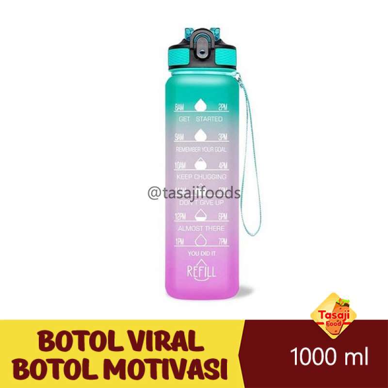 Jual Botol Viral 1 Liter Botol Motivasi 1000ml di Seller Tasaji Food ...