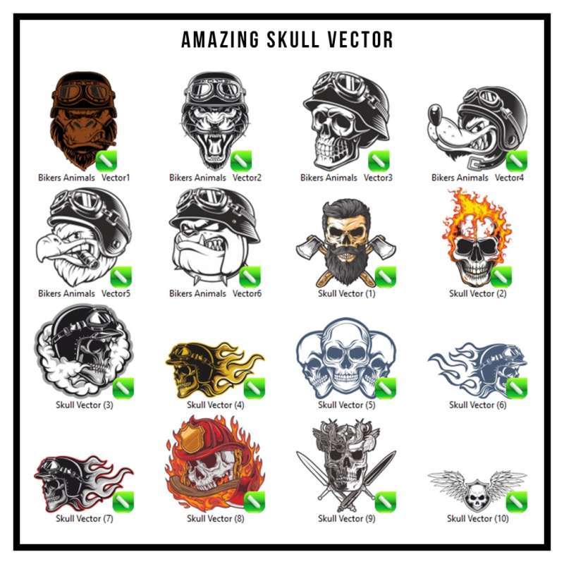 Jual Amazing Skull Vector - Coreldraw di Seller DIGITAL BLACK MARKET ...