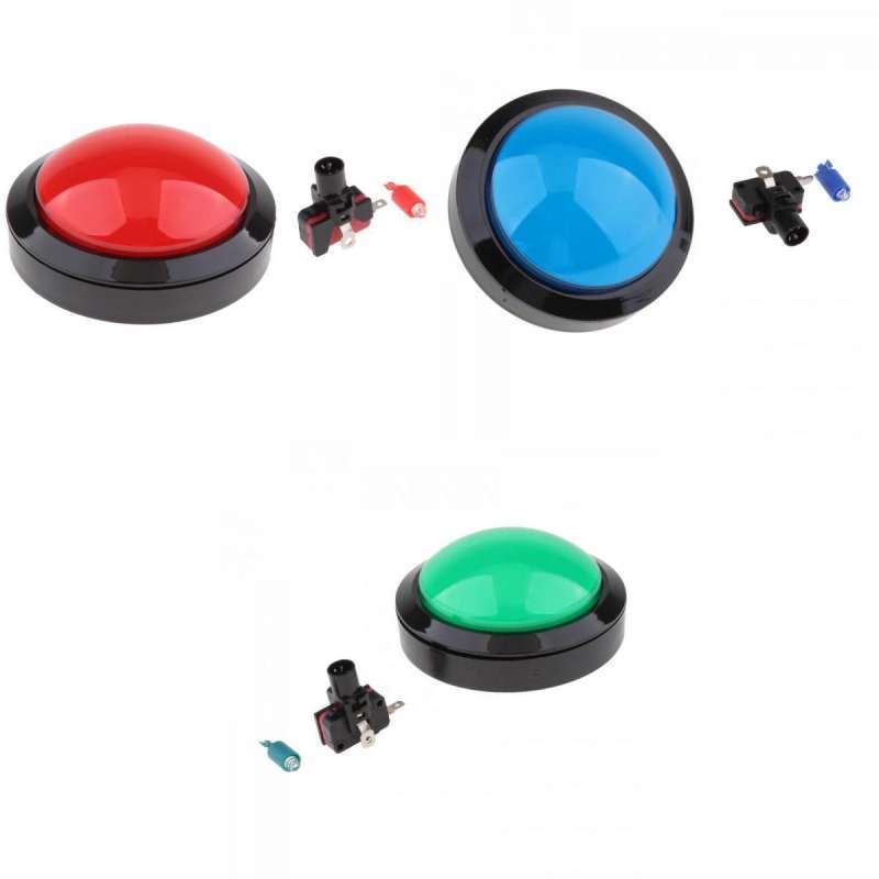 Promo 3x Dome Shaped Jumbo LED Illuminated Self-resetting Push Button Switch Diskon 17% di ...